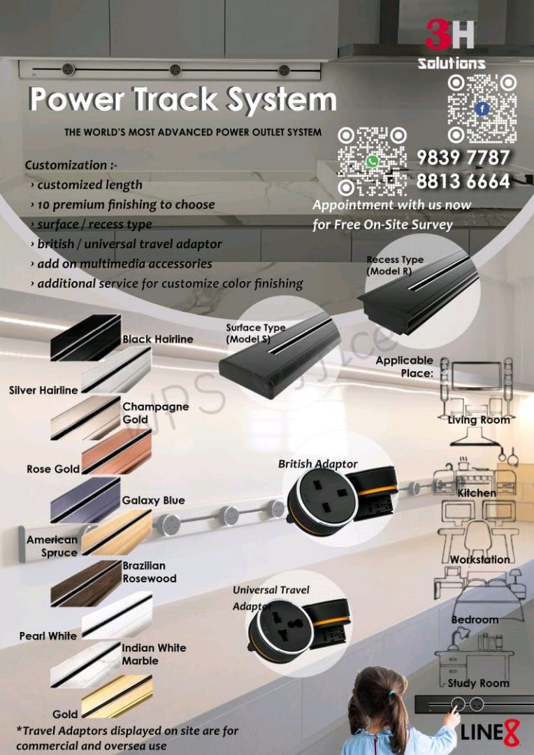 LINE8 - 1000mm PowerTrack System, Furniture & Home Living, Home ...