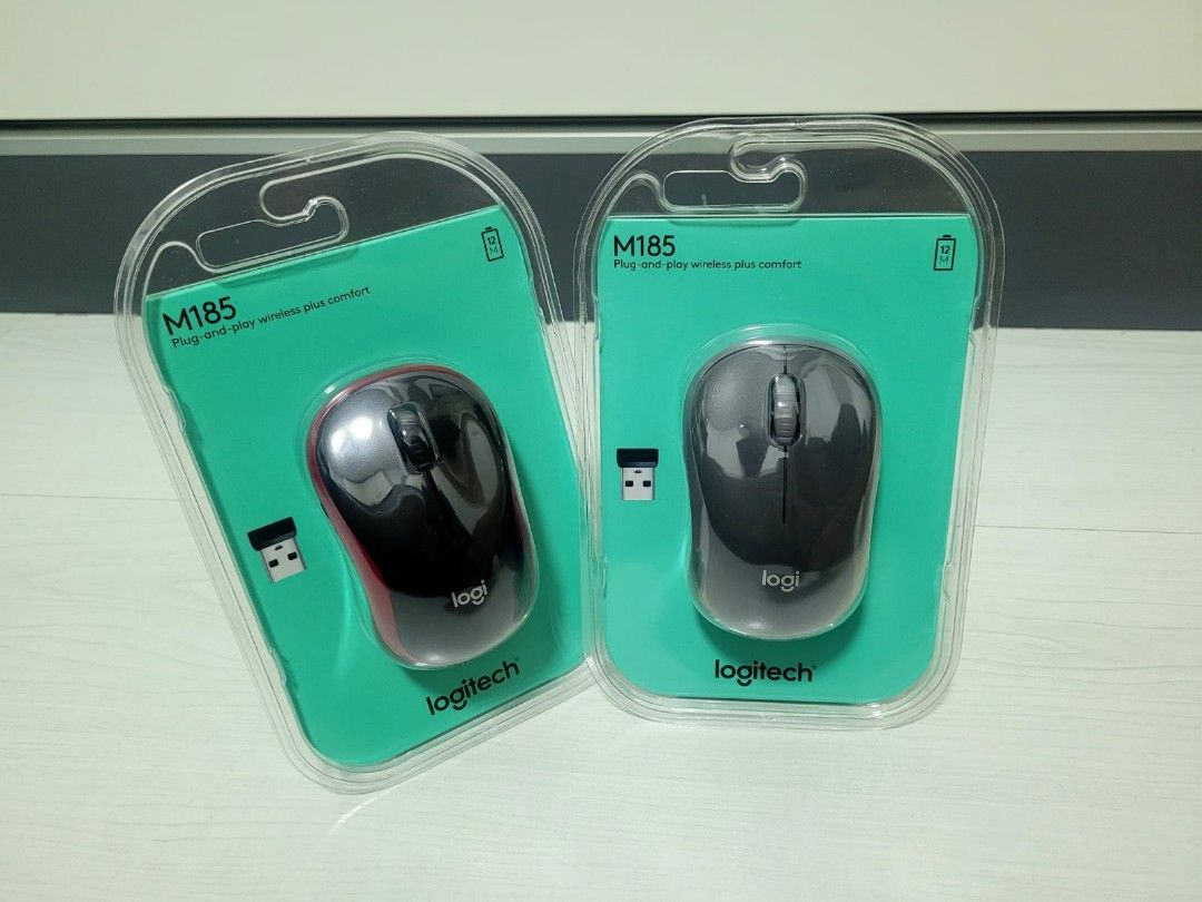 Logitech M185 Compact 2.4 GHz Wireless Mouse . Red or Gray . Plug and ...