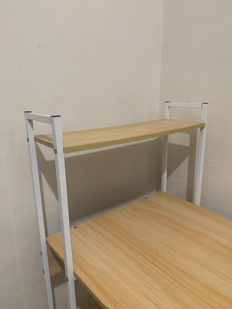 LONG STUDY TABLE WITH THREE LAYERS, Furniture & Home Living, Furniture ...