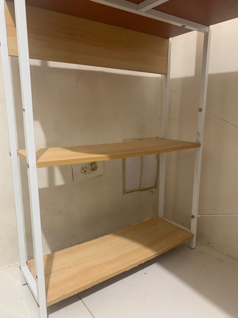 LONG STUDY TABLE WITH THREE LAYERS, Furniture & Home Living, Furniture ...