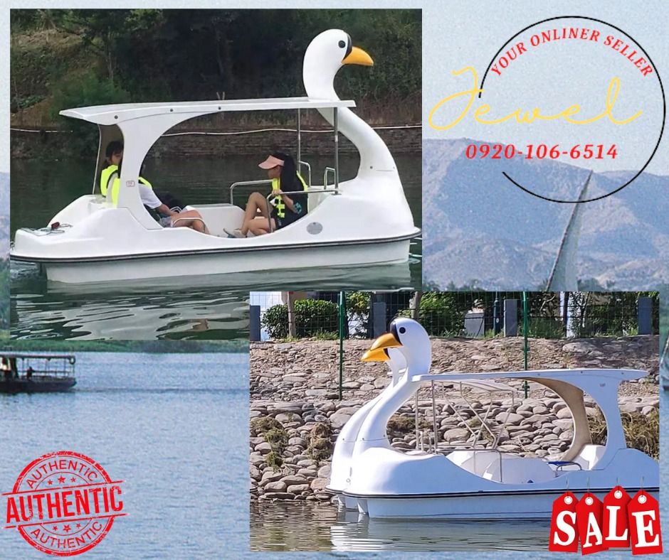 M-078 4-Person Swan Boat - Water Amusement Park Fiberglass Swan Pedal ...
