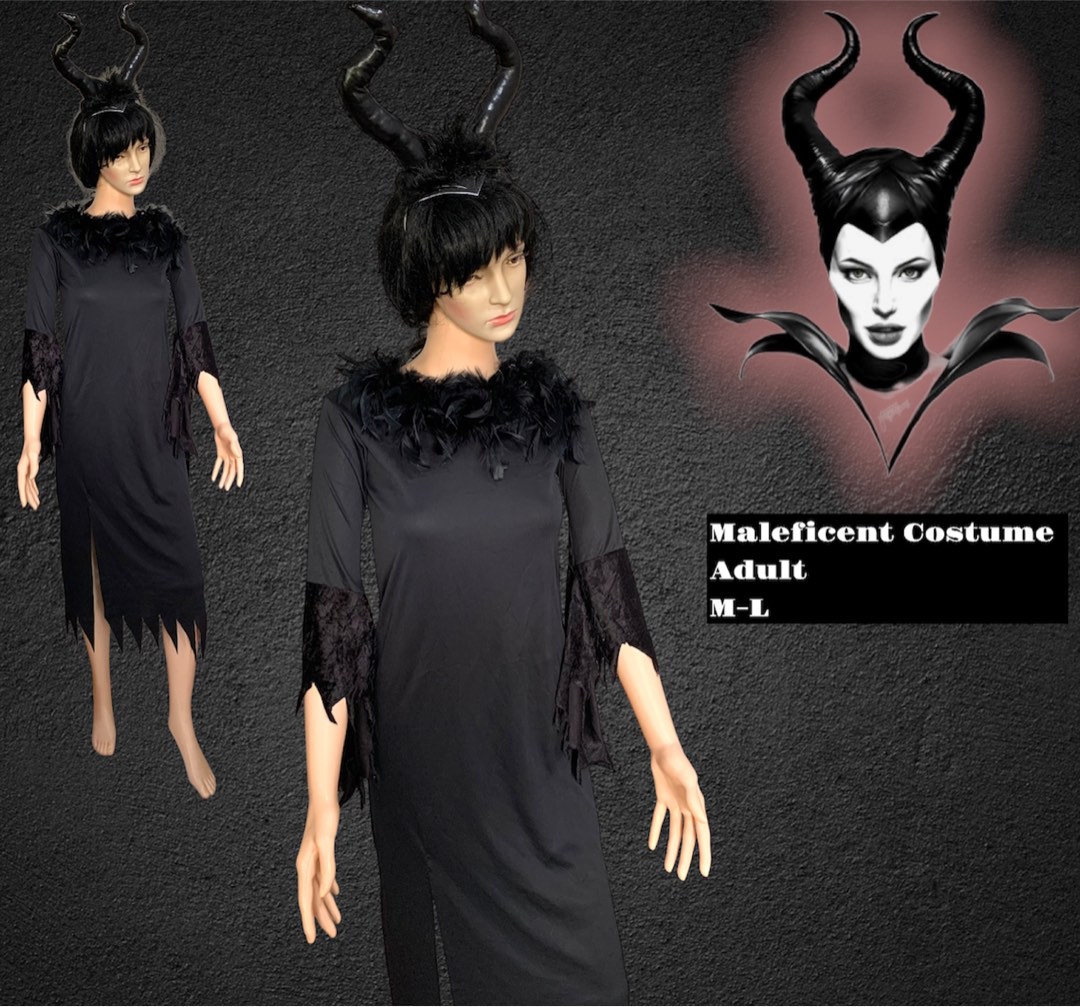 Maleficent costume/Set/Adult M-L/Character costume, Women's Fashion ...