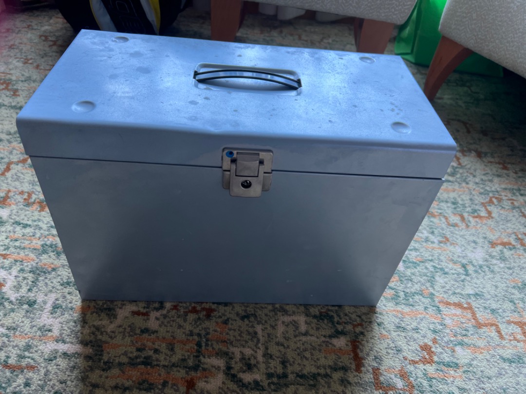 Metal personal file box, Free Items on Carousell