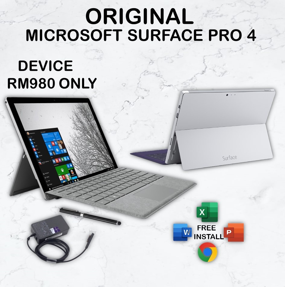 MICROSOFT SURFACE PRO 4 ( 4GB/ 128GB ) WITH ORIGINAL KEYBOARD ...