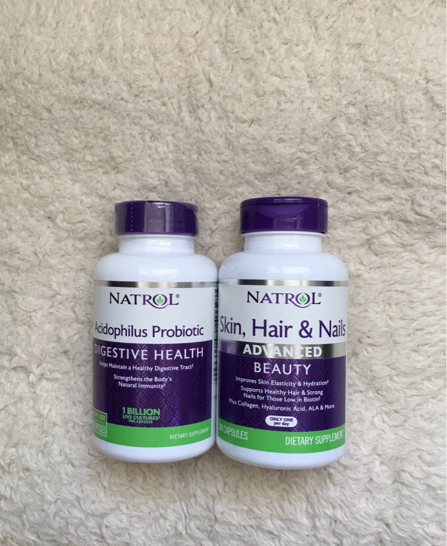 Natrol Digestive & Skin Set - Acidophilus Probiotic 1 billion 150 caps ...