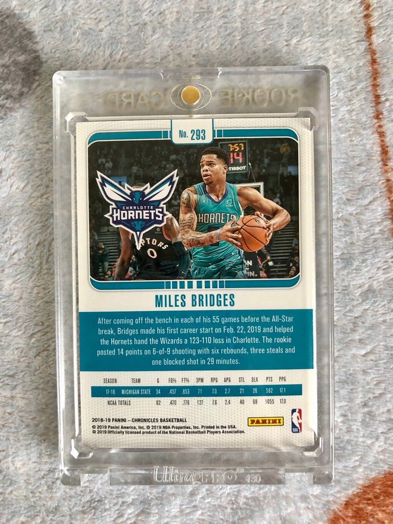 NBA Miles Bridges Rookie RC numbered Holo blue foil parallel /99 ...