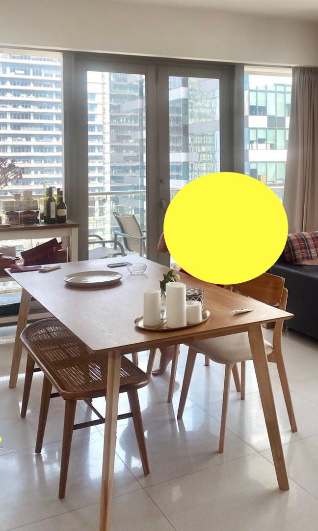 Oak dining table for 6 pax, Furniture & Home Living, Furniture, Tables ...