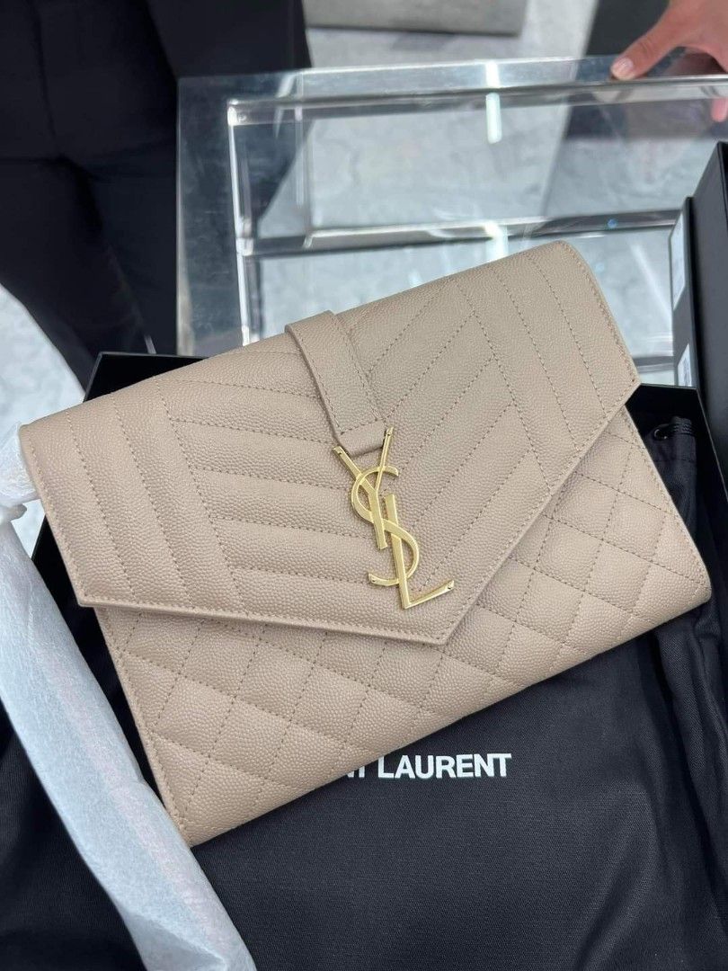 Orig ysl envelop flap clutch bag, Luxury, Bags & Wallets on Carousell
