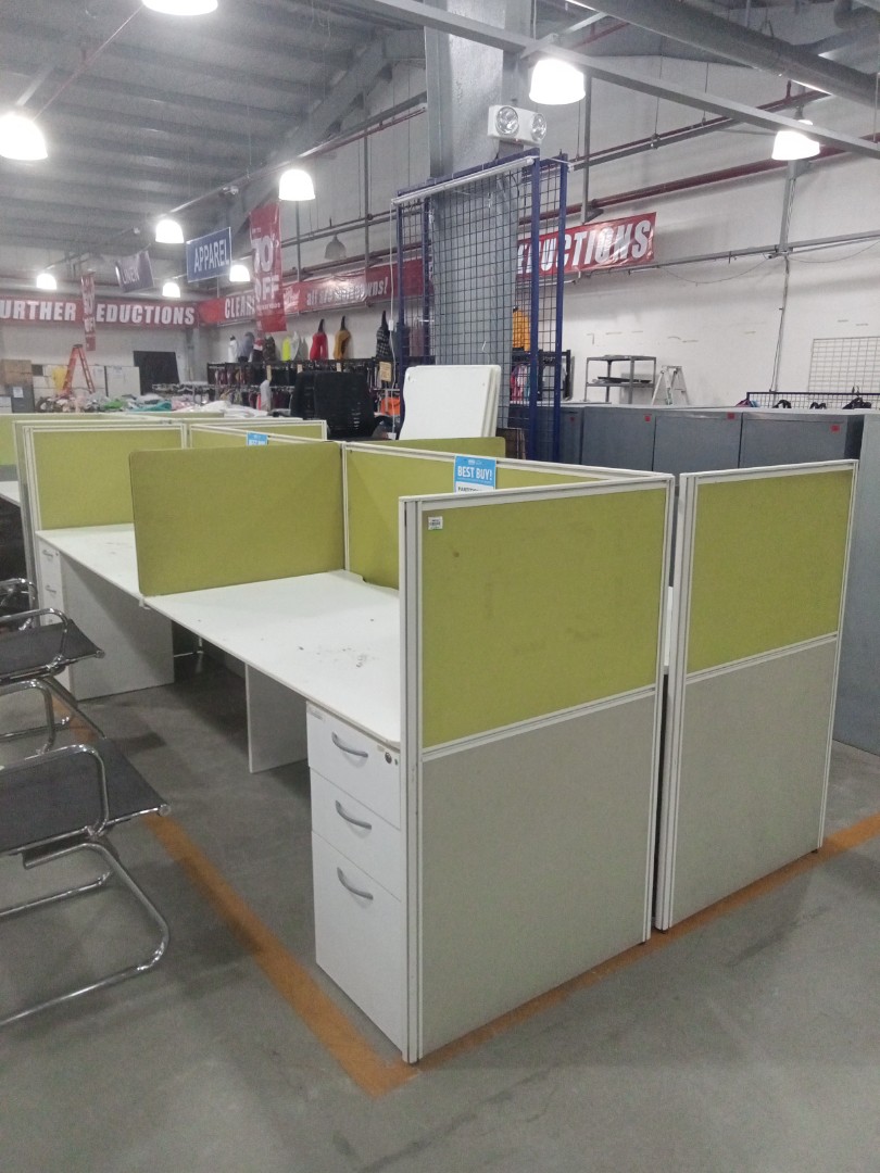 Partition Panel set Back to Bavk 2 Work Station w/Pedestal 75x150x120cm ...