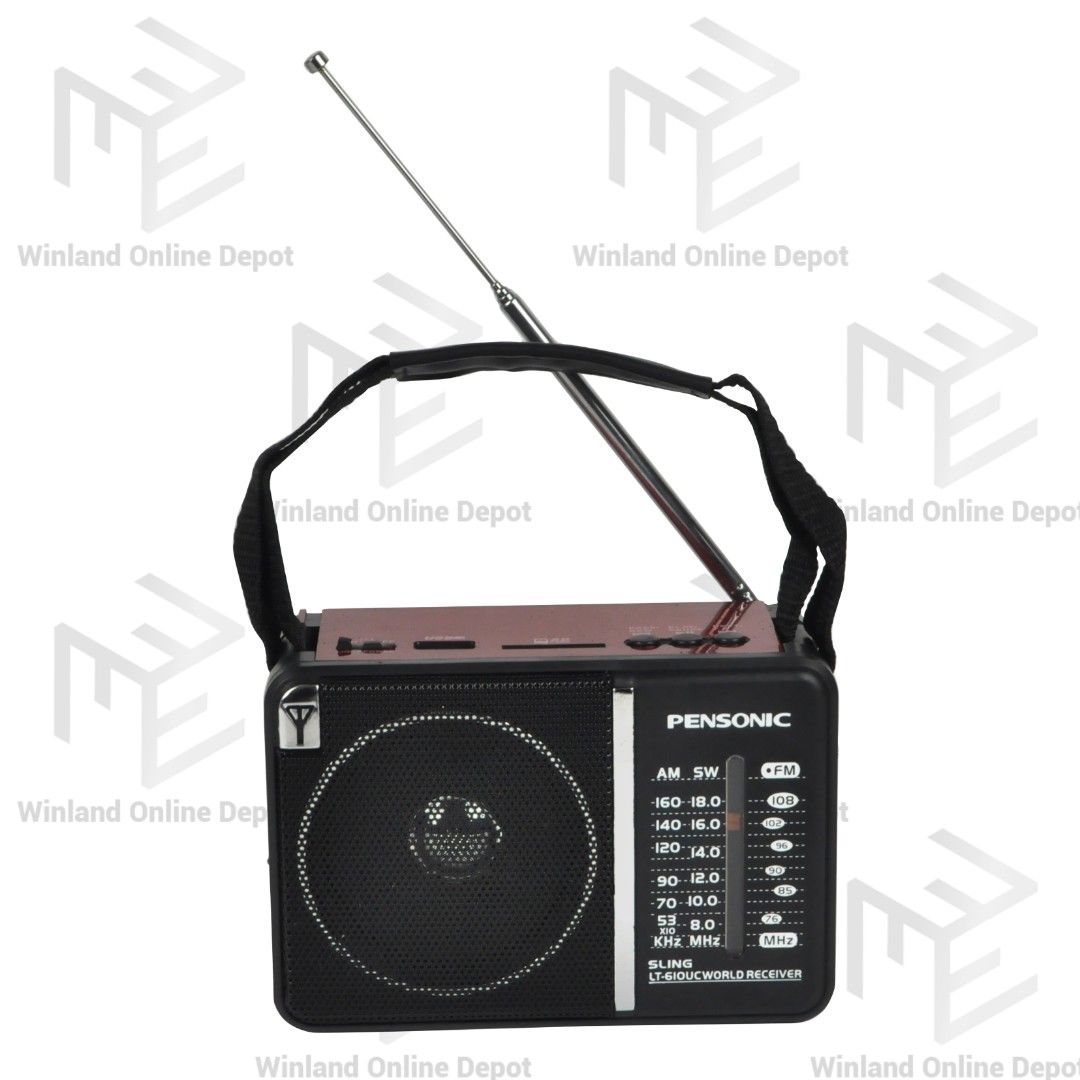 PENSONIC Original Sling Multi-Functional Portable AM/FM Radio Lamp (Red ...