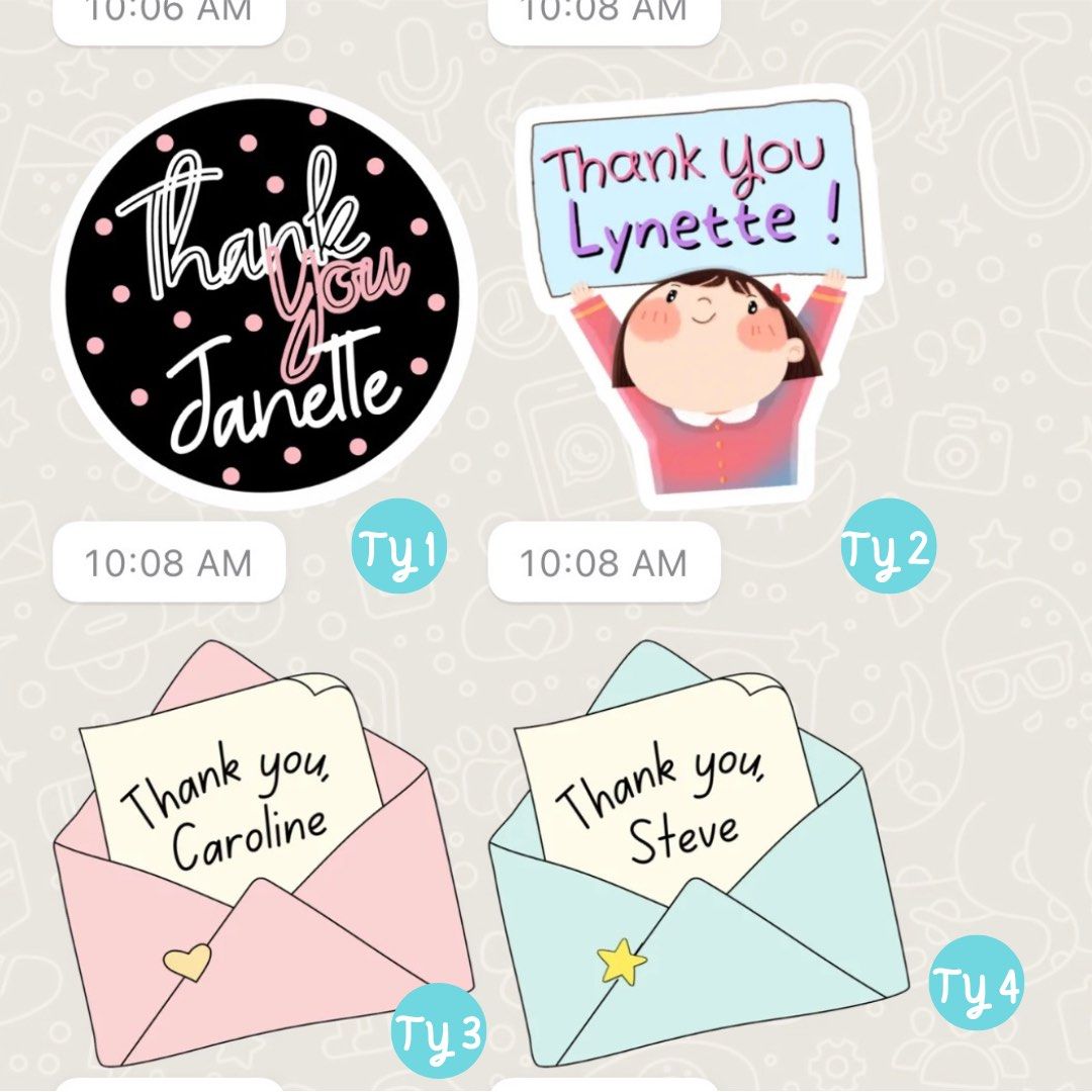 Personalised Thank You WhatsApp Stickers Gift, Hobbies & Toys ...