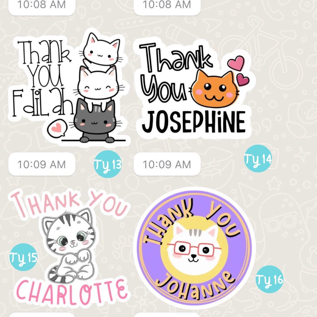 Personalised Thank You WhatsApp Stickers Gift, Hobbies & Toys ...