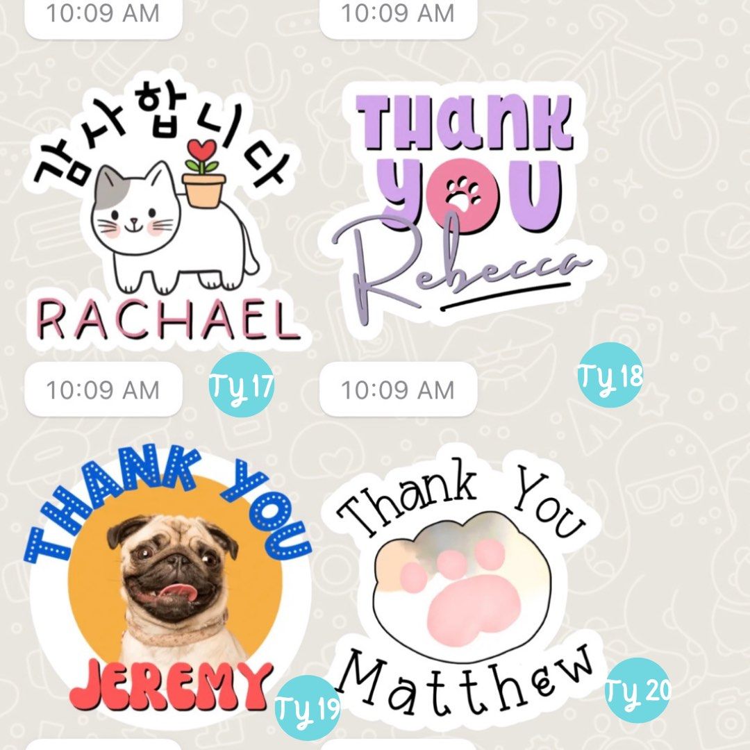Personalised Thank You WhatsApp Stickers Gift, Hobbies & Toys ...