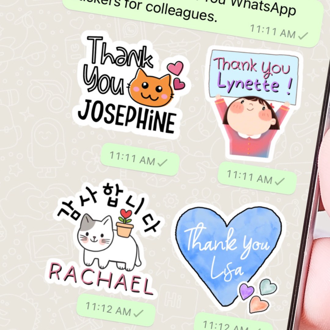 Personalised Thank You WhatsApp Stickers Gift, Hobbies & Toys ...