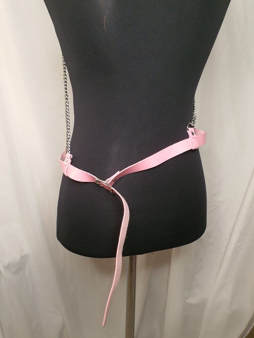 Pink Chained Body Harness, Women's Fashion, Watches & Accessories ...