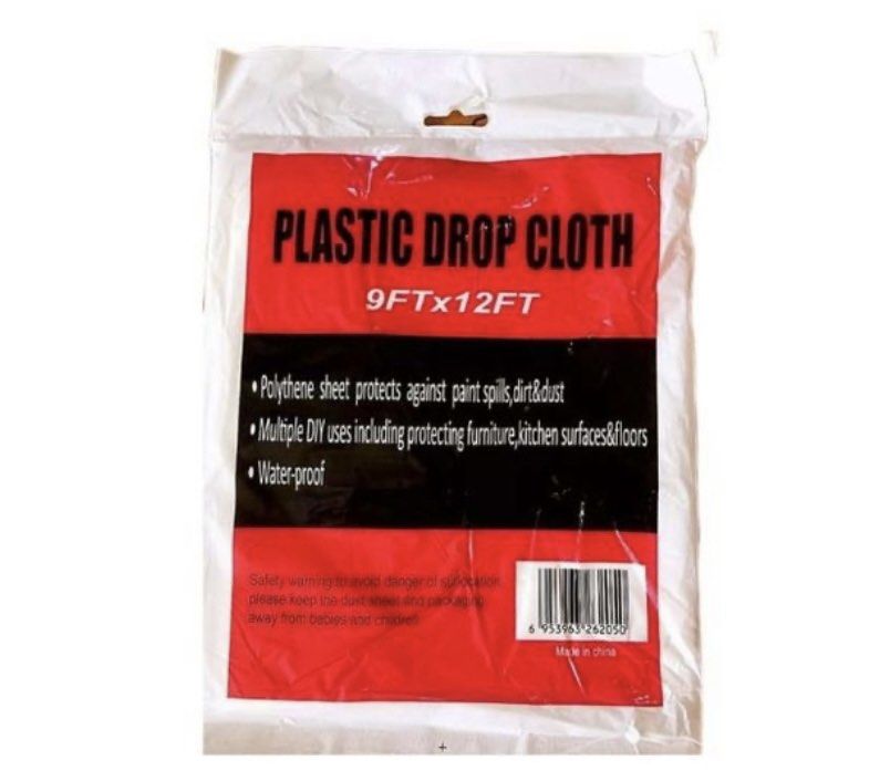 Plastic Drop Cloth 9FT X 12FT, Furniture & Home Living, Home ...