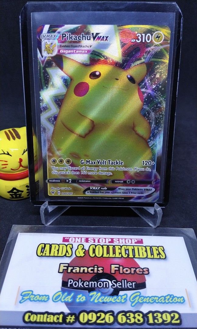 Pokemon Card - PIKACHU VMAX #044 - FULL ART (SWSH: VIVID VOLTAGE) YEAR ...