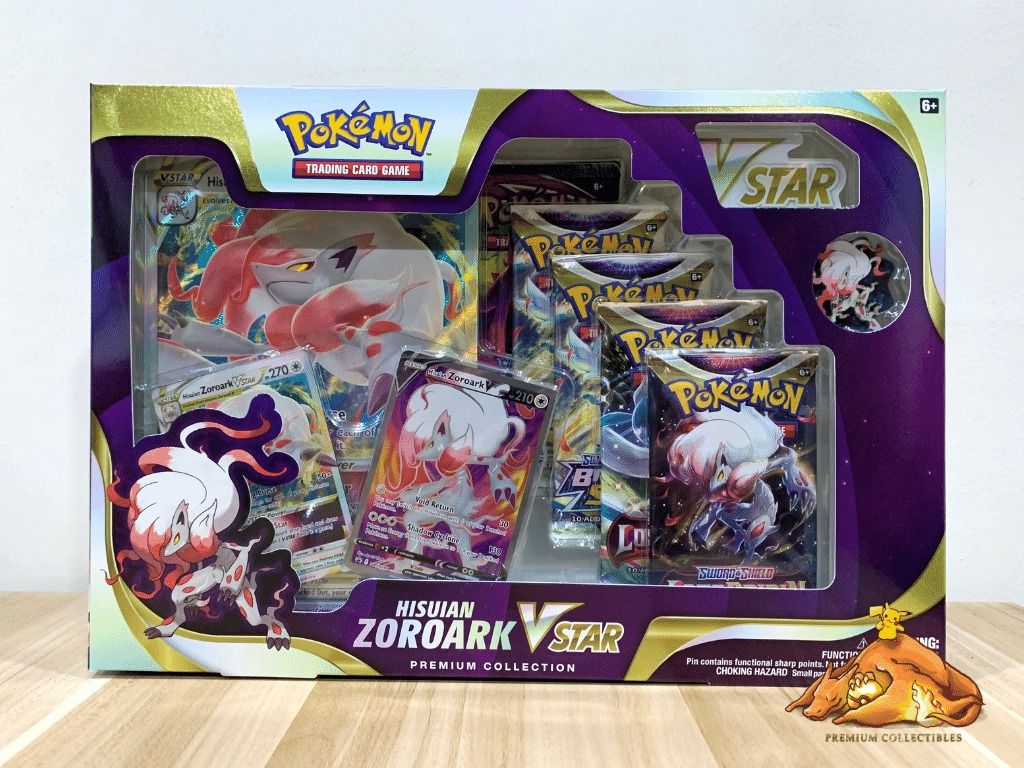 Pokemon TCG Hisuian Zoroark VSTAR Premium Collection Box, Hobbies & Toys, Toys & Games on Carousell