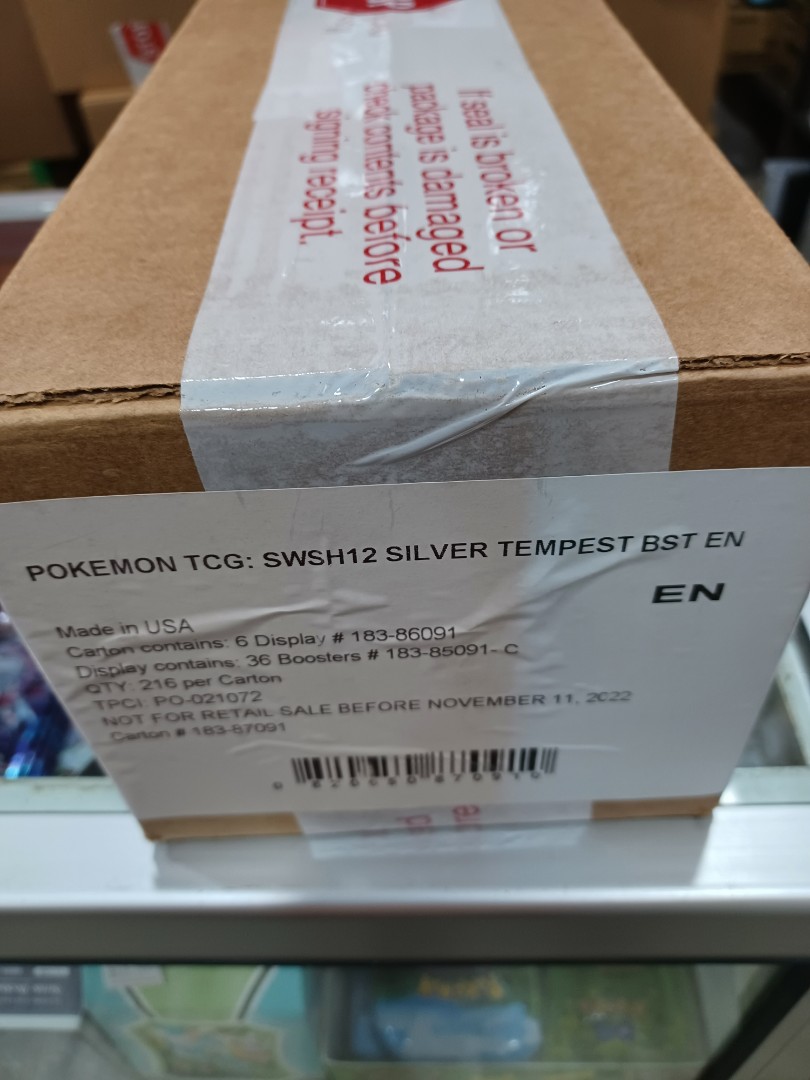 Pokemon TCG SS12 Silver Tempest Booster Box carton, Hobbies & Toys, Toys & Games on Carousell