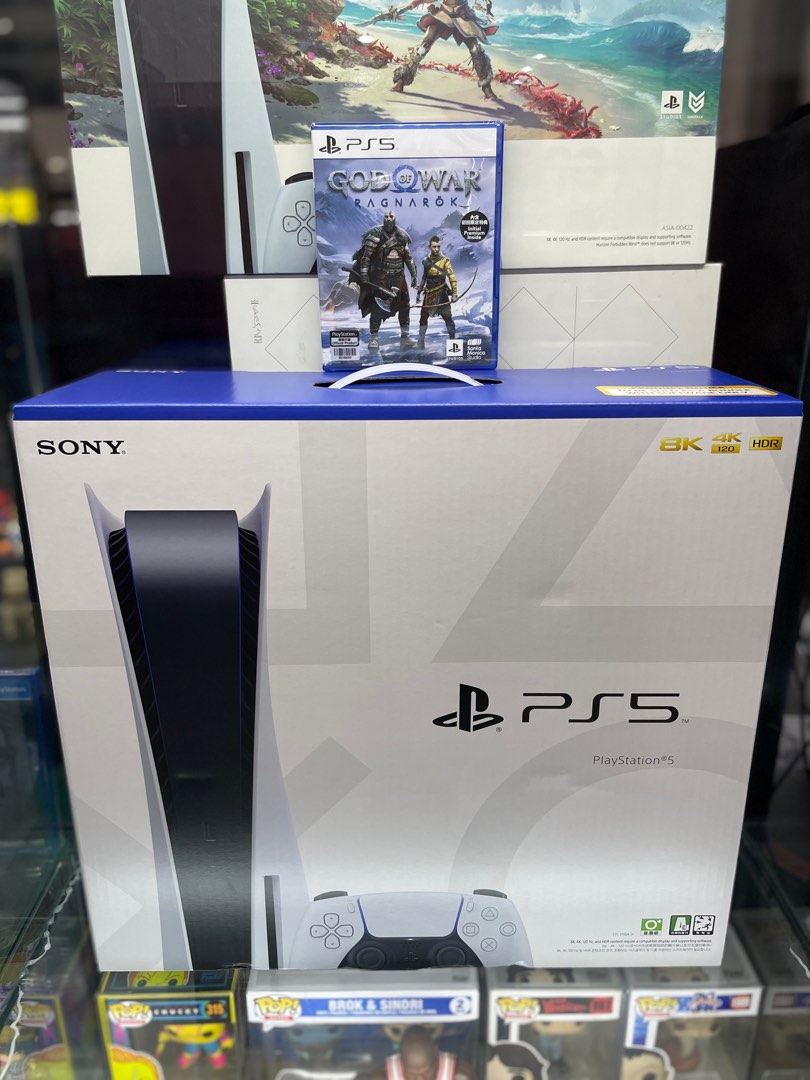 PS5 Disc Edition with GOW Ragnarok, Video Gaming, Video Game Consoles ...