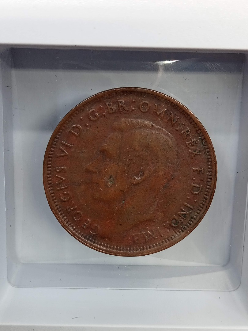 Rare! Australian 1946 King George VI Bronze Half Penny Coin, Hobbies ...
