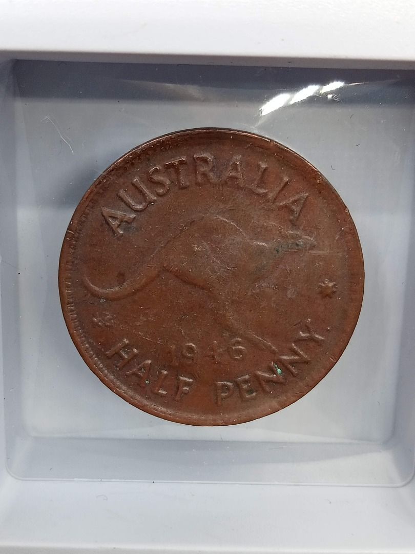 Rare! Australian 1946 King George VI Bronze Half Penny Coin, Hobbies ...