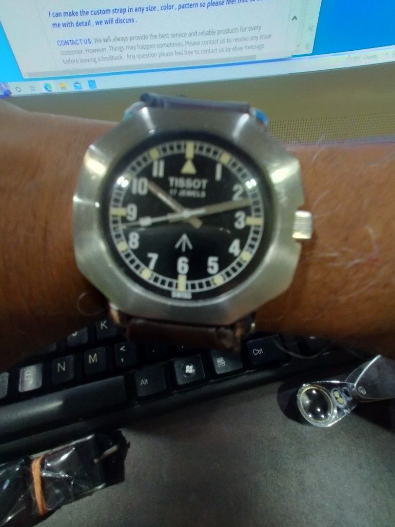 Rare large Tissot pilot automatic watch runs great, Luxury, Watches on ...