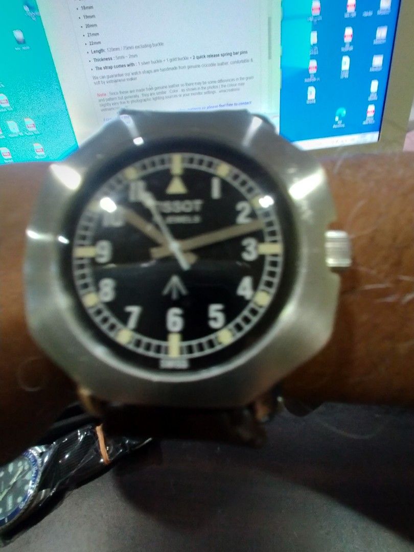Rare large Tissot pilot automatic watch runs great, Luxury, Watches on ...