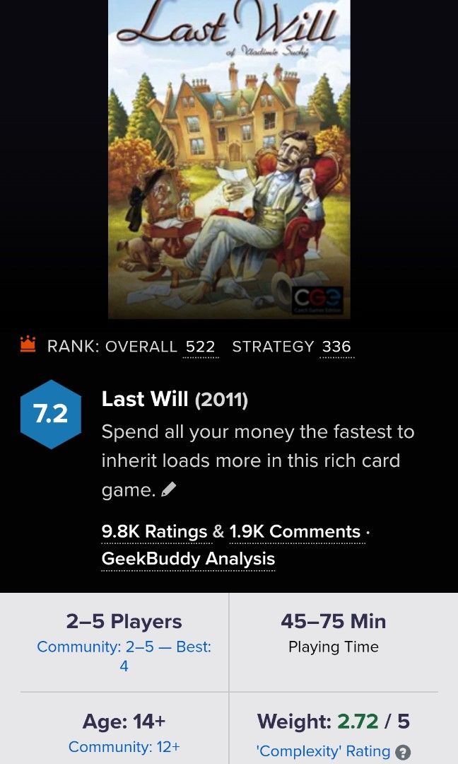 (RARE) Last Will Board Game, Hobbies & Toys, Toys & Games on Carousell