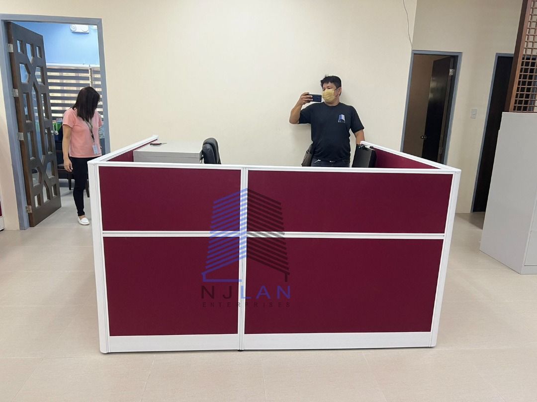 Reception counter office partition furniture, Furniture & Home Living ...