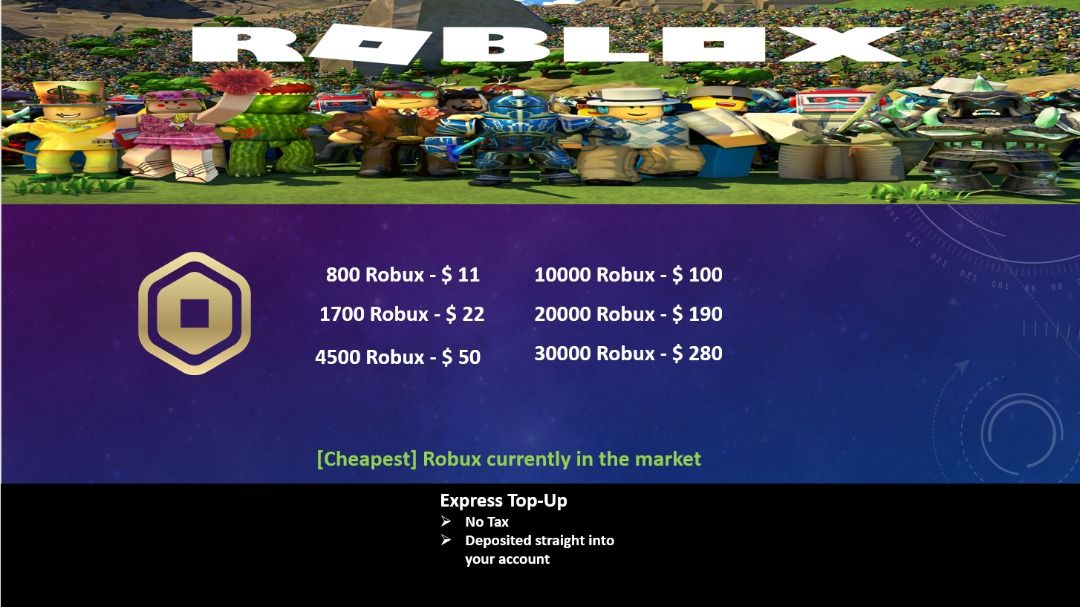 Roblox Robux Instant Top-up (R$), Video Gaming, Gaming Accessories, In ...