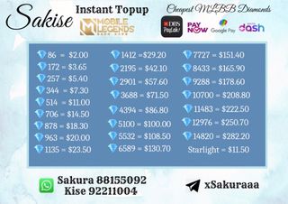 Sakise MLBB Diamonds, Video Gaming, Gaming Accessories, In-Game ...
