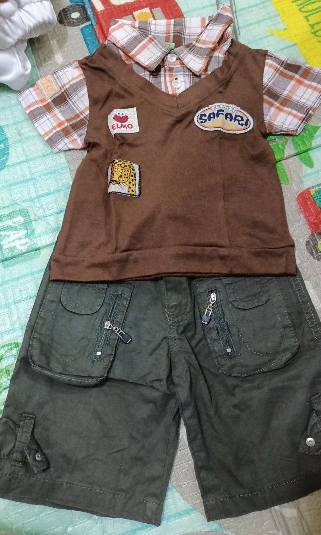 Sesame Street Shirt and Cargo Shorts Set, Babies & Kids, Babies & Kids ...