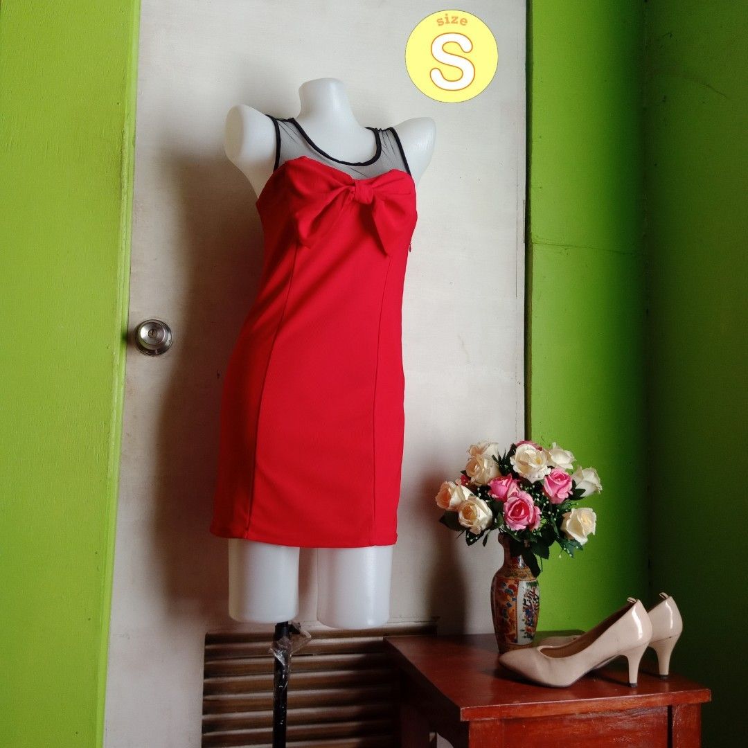 Sexy Red Ribbon Dress, Women's Fashion, Dresses & Sets, Dresses on ...