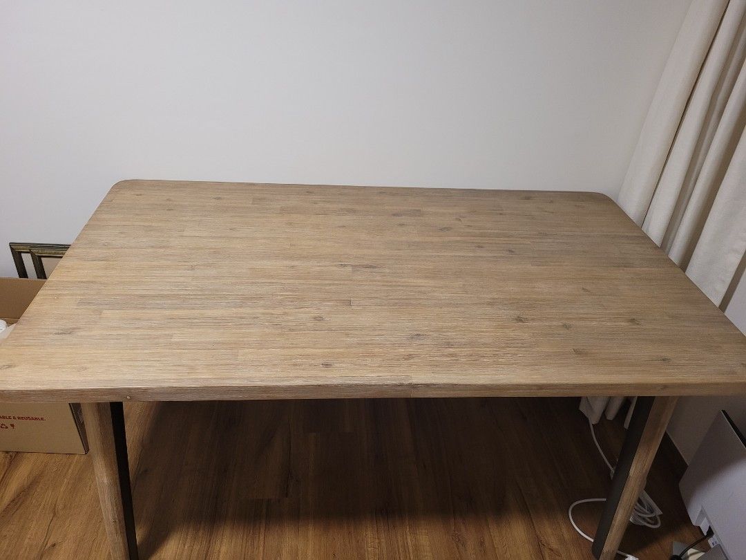 Solid wood rustic modern farmhouse dining / study table (Roxanne ...