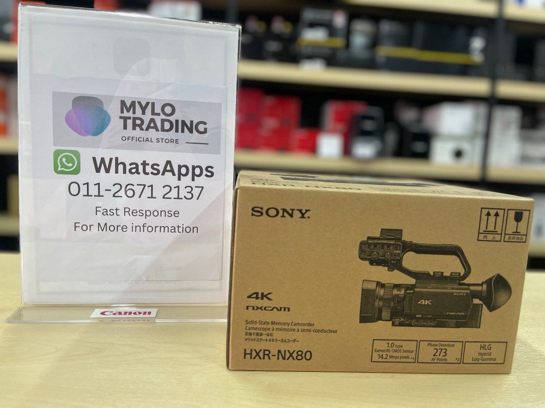 Sony HXR-NX80 4K NXCAM with HDR & Fast Hybrid AF Camcorder, Photography ...