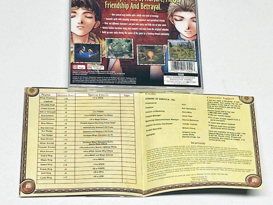 Sony Playstation CD Suikoden II PS1 Game NTSC U/C KONAMI Original USA ...