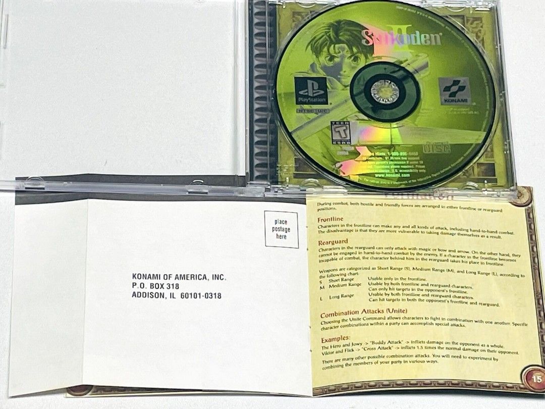 Sony Playstation CD Suikoden II PS1 Game NTSC U/C KONAMI Original USA ...