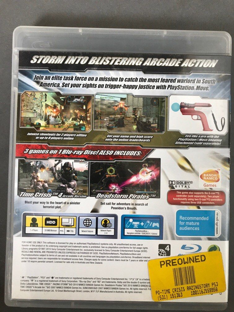 Sony PS3 Game - Time Crisis Razing Storm, Video Gaming, Video Games ...
