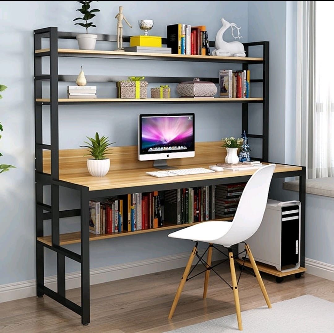 Study desk combo computer table, Furniture & Home Living, Furniture ...