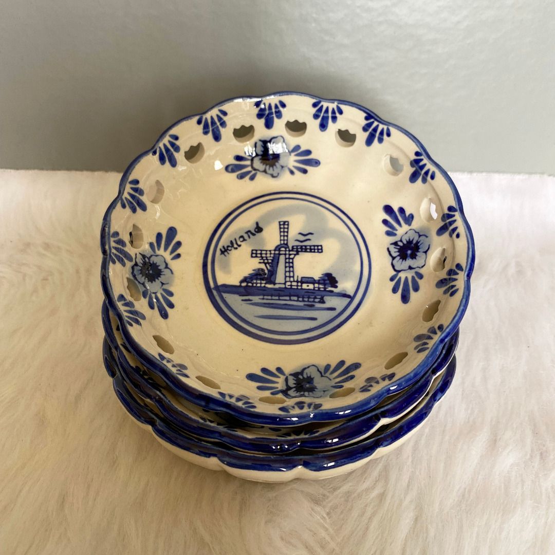 T S Holland Blue Delft Blue Painted Condiment Deco Set, Furniture ...
