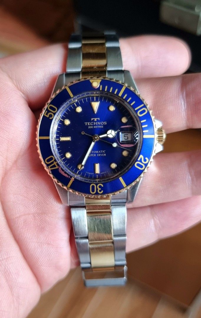 Technos submariner automatic 2tone swiss made, Men's Fashion, Watches ...
