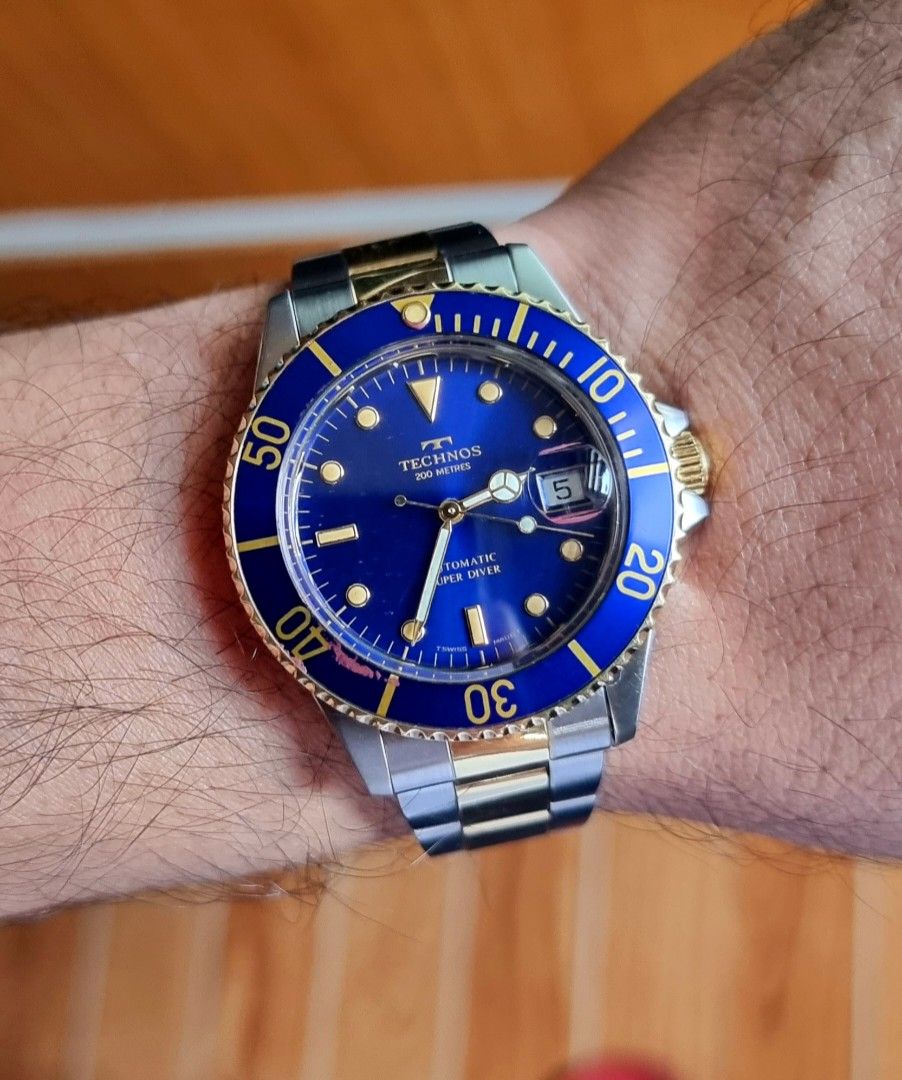 Technos submariner automatic 2tone swiss made, Men's Fashion, Watches ...
