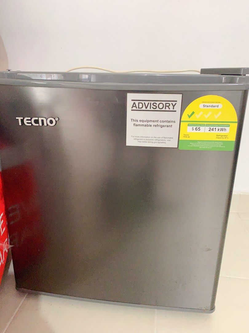 Tecno mini fridge refrigerator 47L, TV & Home Appliances, Kitchen ...