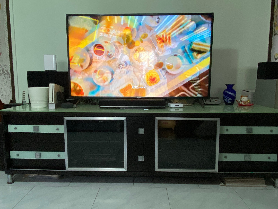 Tempered Glass TV Console and Cabinet, Furniture & Home Living, Furniture, TV Consoles on Carousell