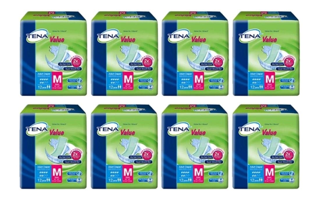 TENA Value Diaper Adult M12's, Health & Nutrition, Assistive & Rehabilatory Aids, Adult ...