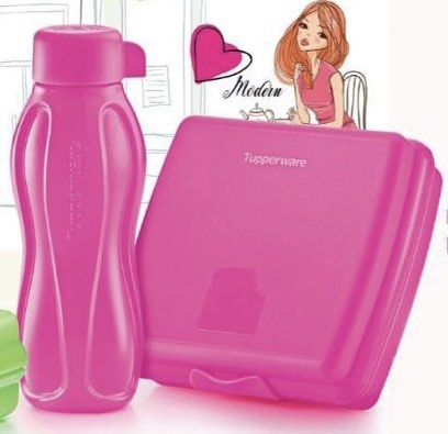TUPPERWARE Neon Mini Eco Bottle 310ml & Sandwich Keeper, Furniture ...