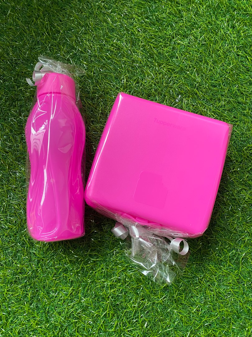 TUPPERWARE Neon Mini Eco Bottle 310ml & Sandwich Keeper, Furniture ...