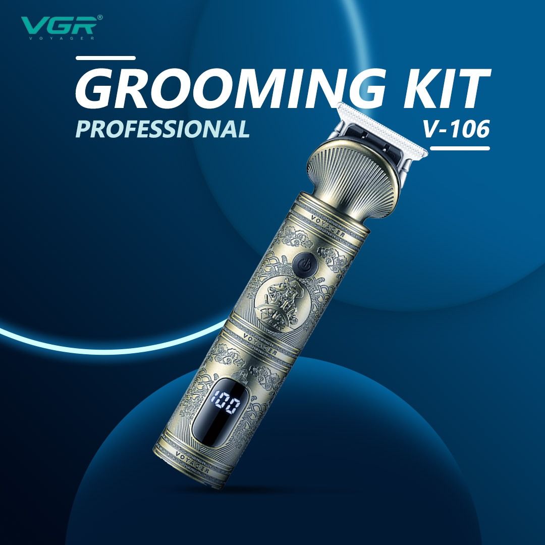 VGR V-106 6 in 1 Professional Grooming Kit Beard Shaver Nose Body Hair Clipper Trimmer Set USB ...