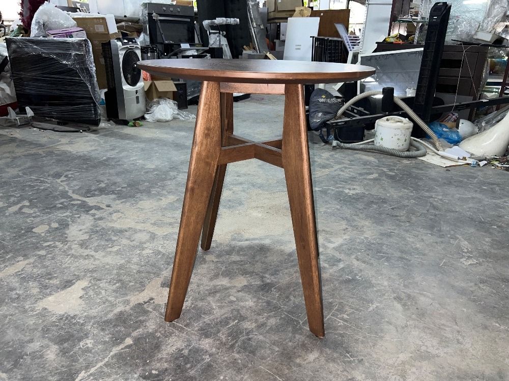 Wooden Round Side Table Brown Colour / Meja Sisi Bulat Kayu Warna ...